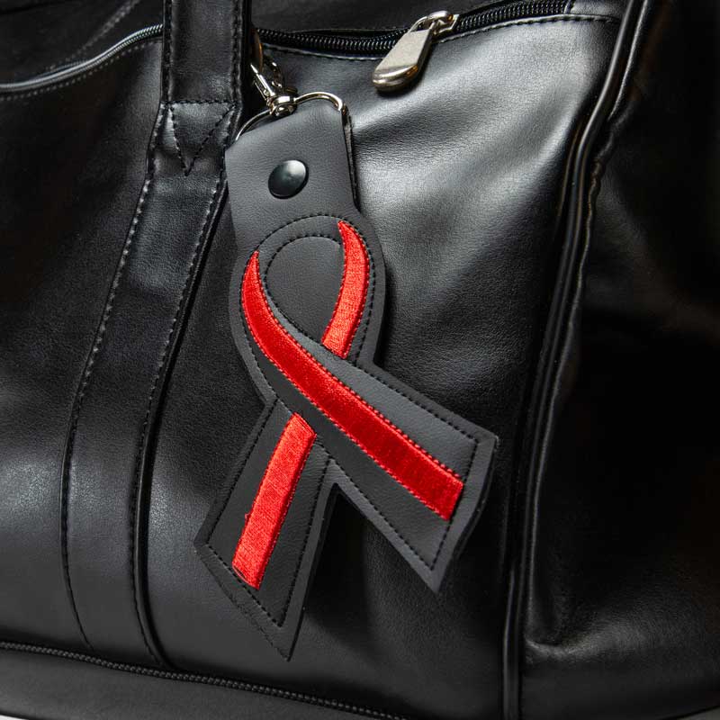 Thin Red Line Leather Keychain - Thin Blue Line USA