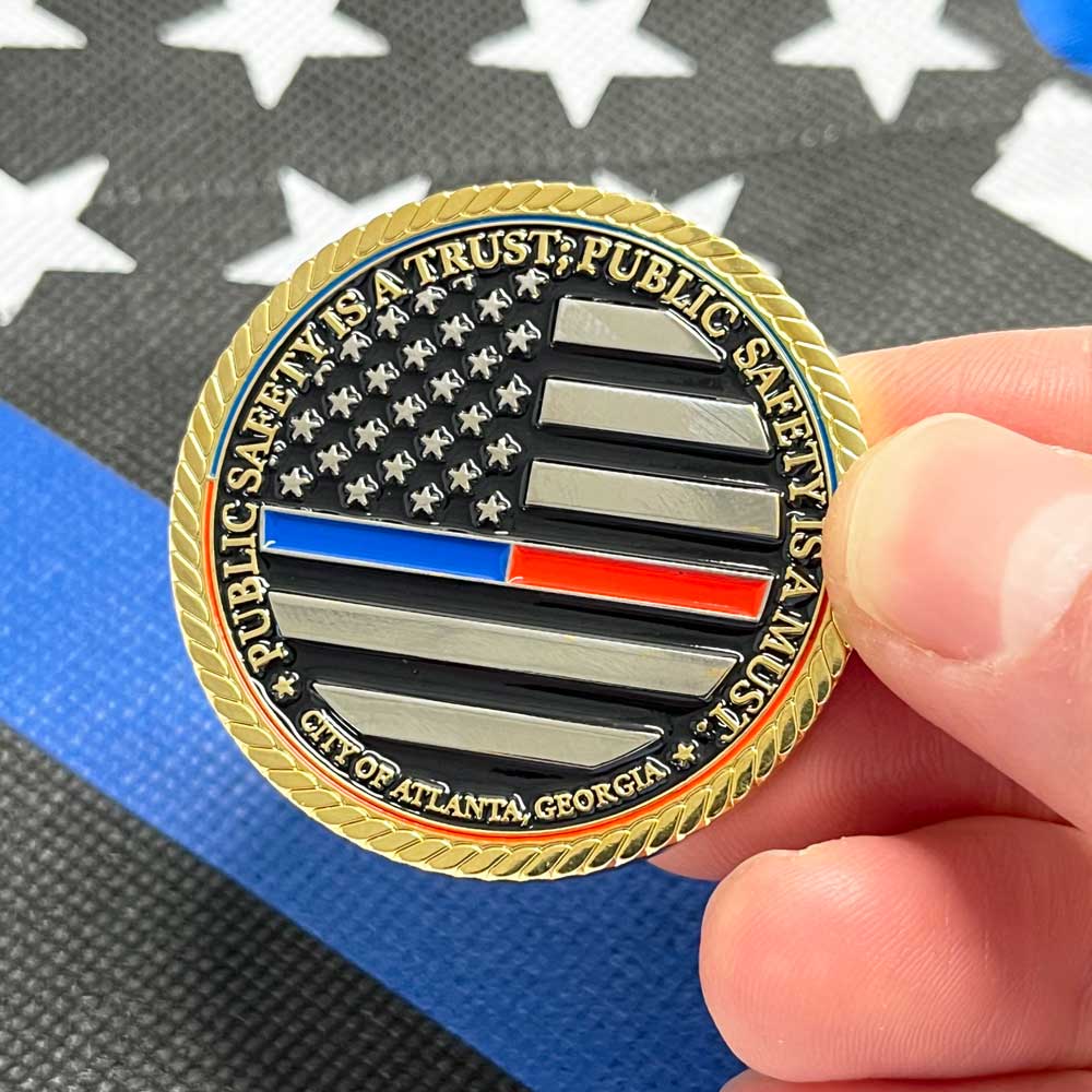 Atlanta Police Foundation Challenge Coin - Thin Blue Line USA