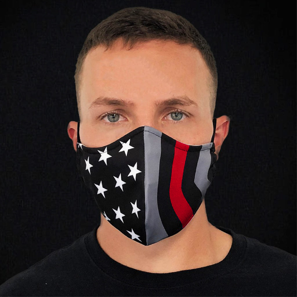 Thin Red Line (Firefighters) Premium Face Mask - Thin Blue Line USA