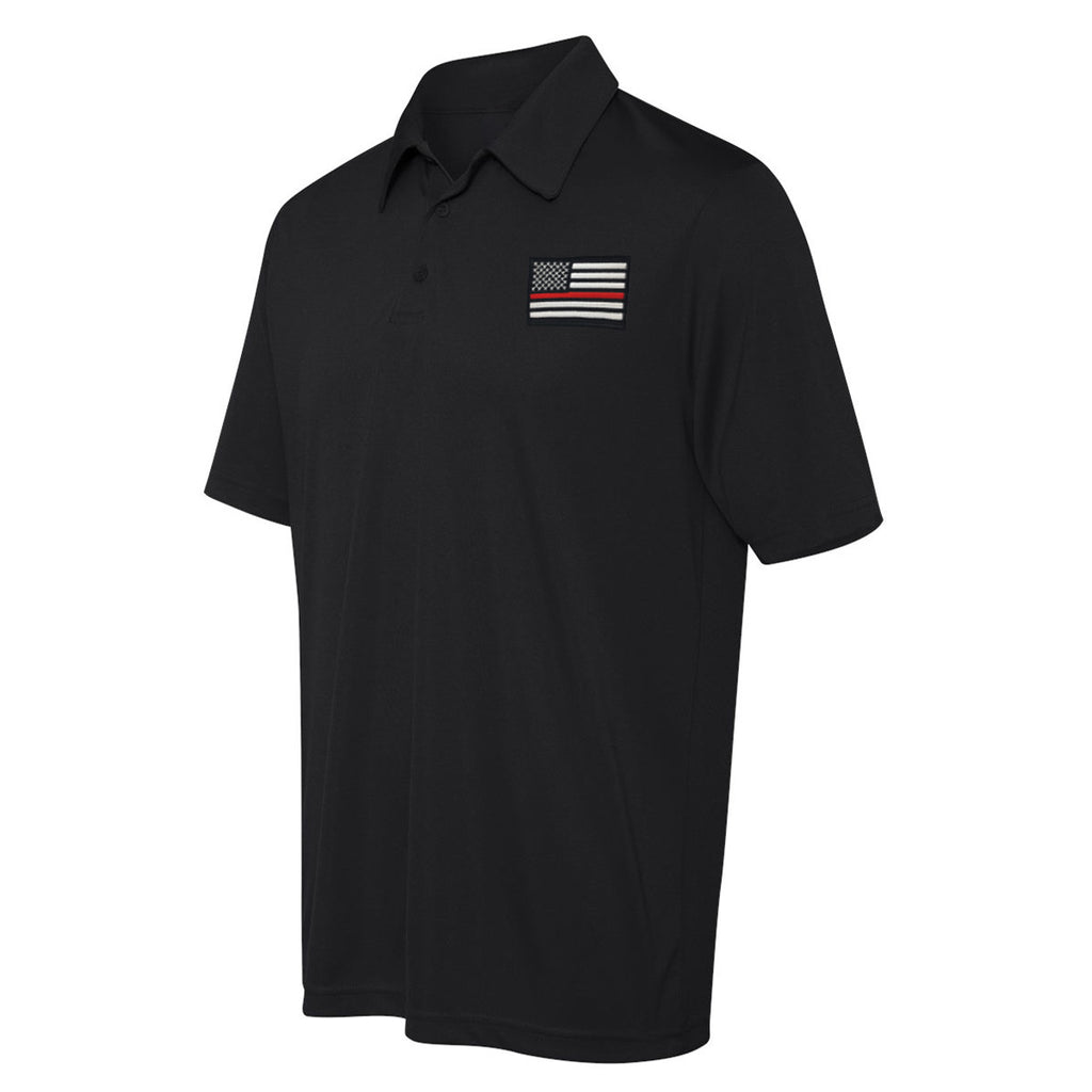 Polo Shirt - Thin Red Line American Flag - Thin Blue Line USA