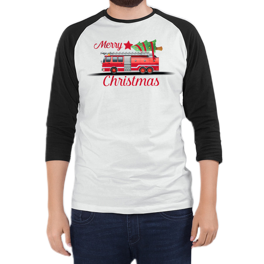 Thin Red Line - Christmas, Raglan Shirt - Thin Blue Line USA