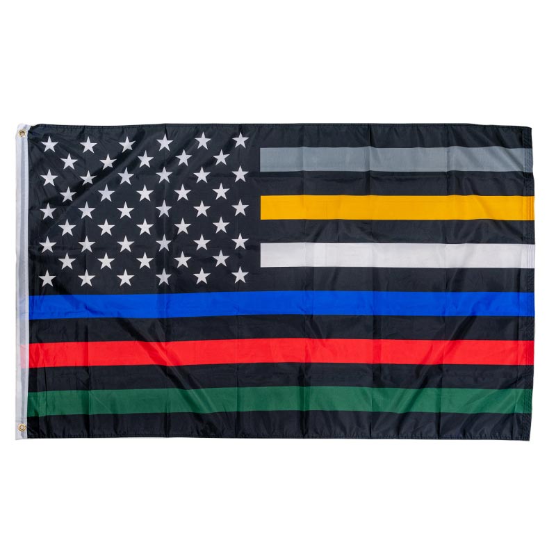 First Responder American Flag, 3 x 5 Feet - Thin Blue Line USA