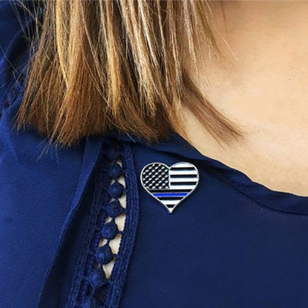 Heart Thin Blue Line Pin - Thin Blue Line USA