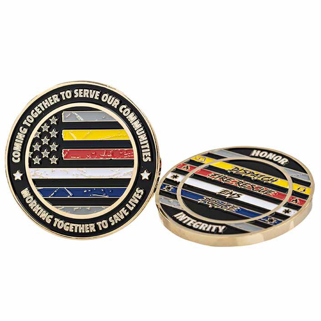 First Responder Challenge Coin - Thin Blue Line USA