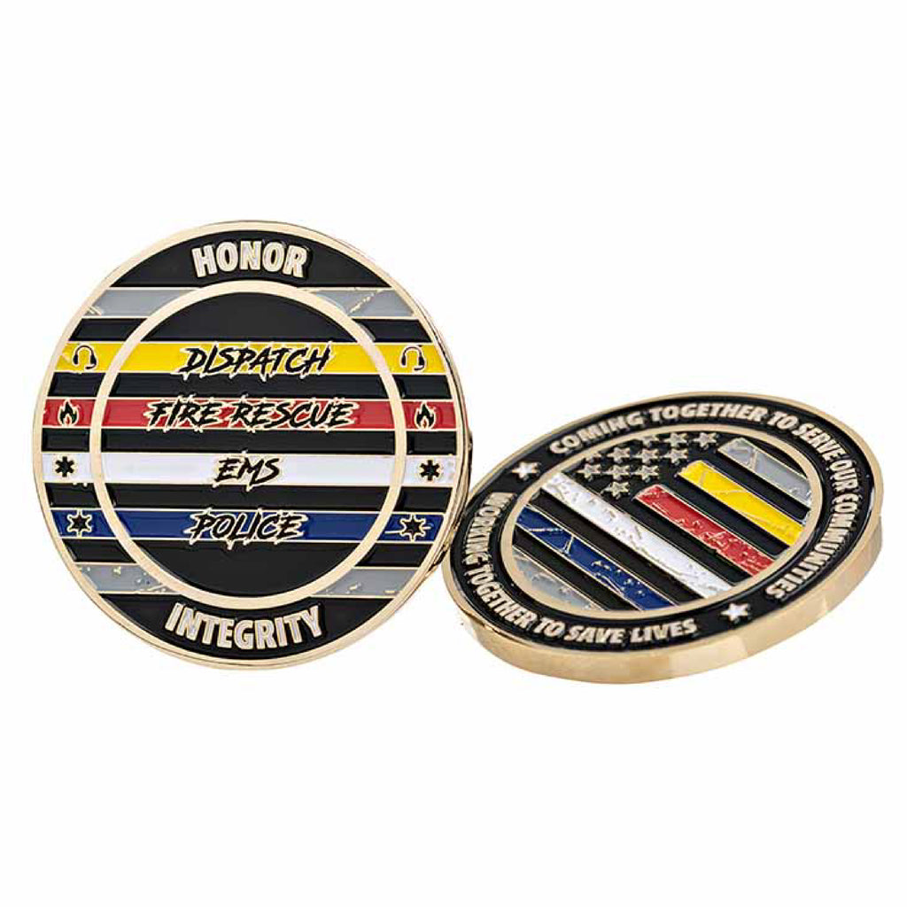 First Responder Challenge Coin - Thin Blue Line USA