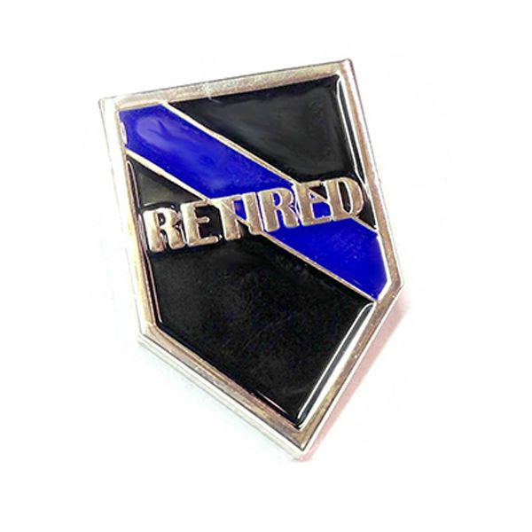 Retired Officer Pin - Thin Blue Line USA