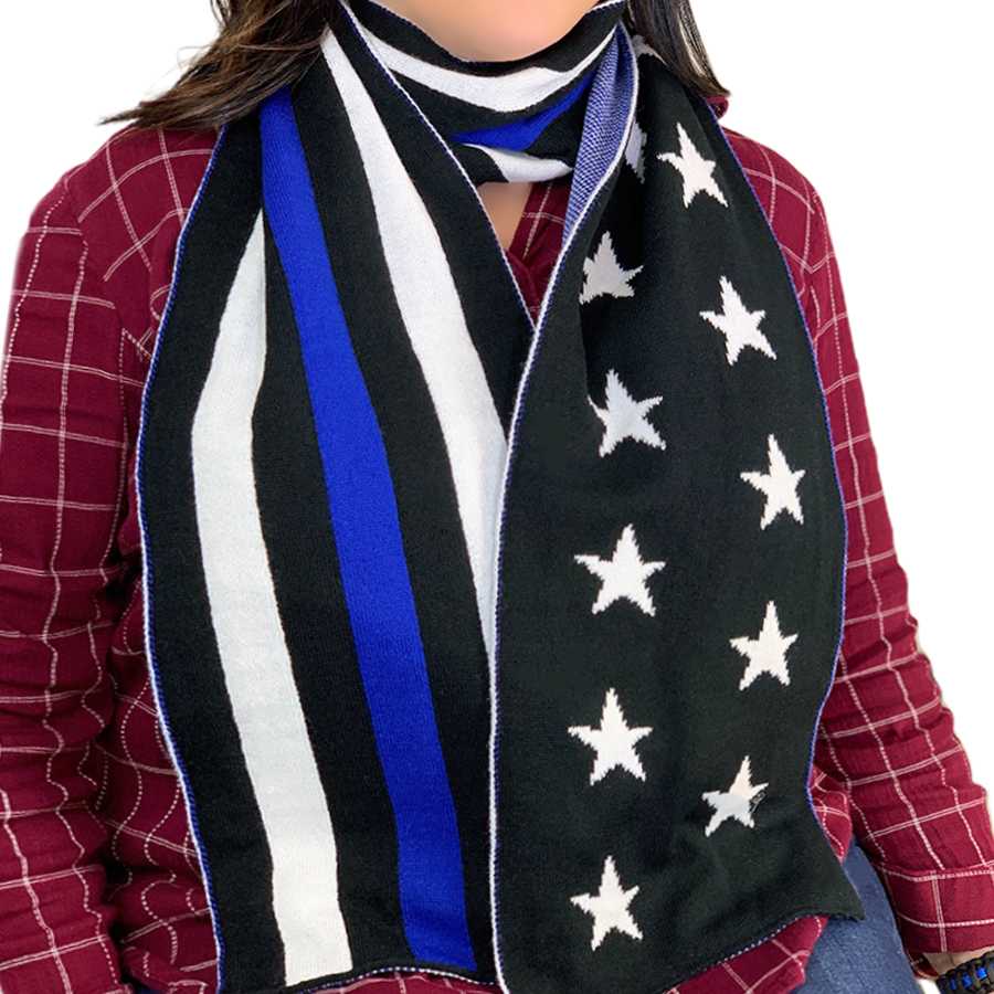 Thin Blue Line Scarf, Stars and Stripes - Thin Blue Line USA