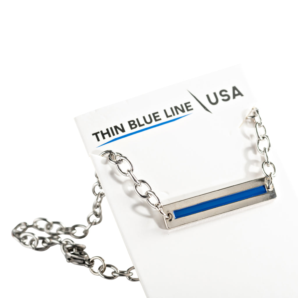 Thin Blue Line Stripe Bar Bracelet - Thin Blue Line USA