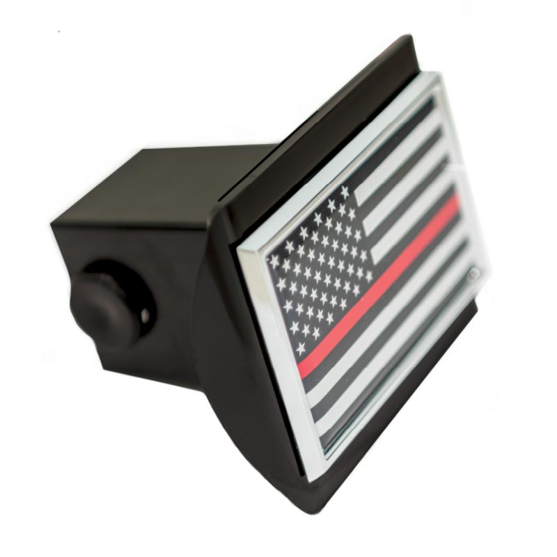Thin Red Line American Flag - Hitch Cover - Thin Blue Line USA