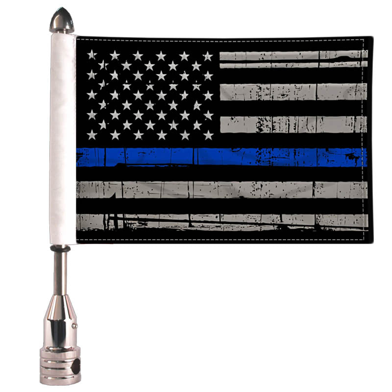 Thin Blue Line Motorcycle Flag with Flag Mount - Pro Pad - Thin Blue ...