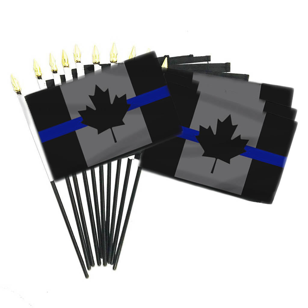 Thin Blue Line Canadian Flag - Stick Flag - Thin Blue Line USA