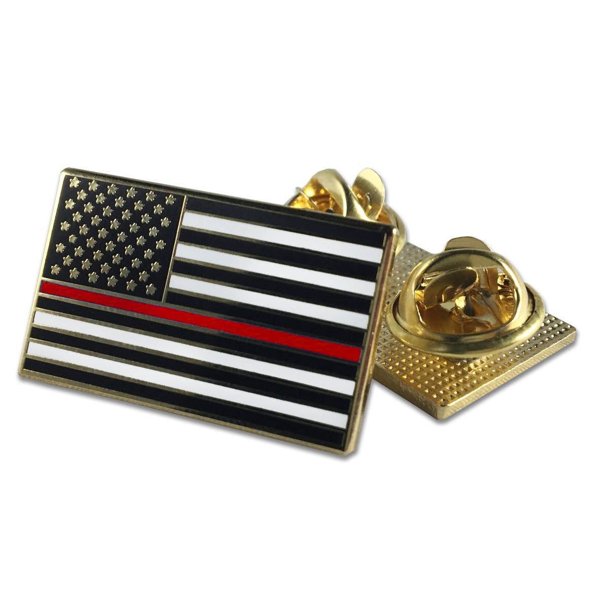Classic Thin Red Line American Flag Pin · Double Clutch Backing - Thin ...