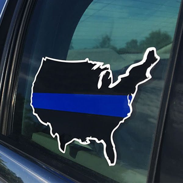 USA Thin Blue Line Sticker - 3 x 5 Inches - Thin Blue Line USA
