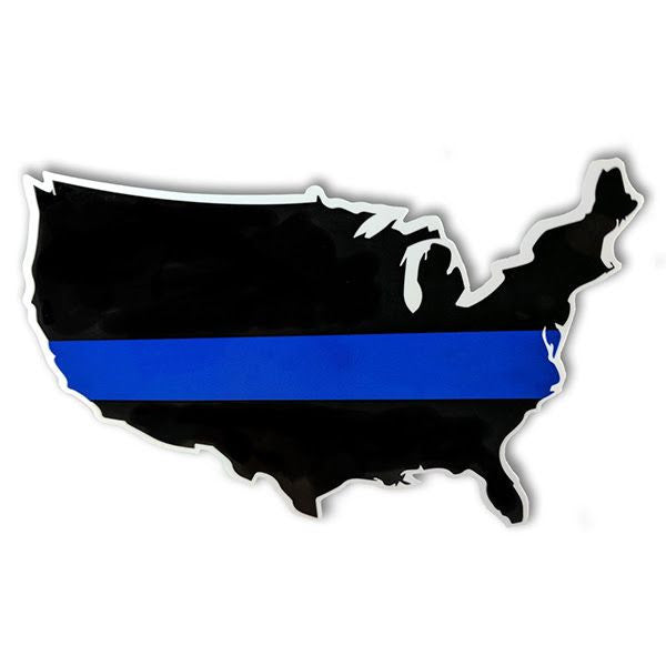 USA Thin Blue Line Sticker - 3 x 5 Inches - Thin Blue Line USA