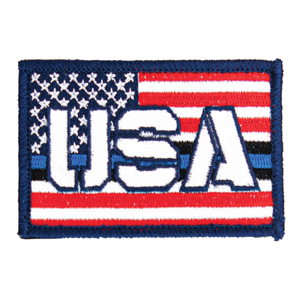 Red, White and Blue, Thin Blue Line American Flag- USA Patch - Thin ...