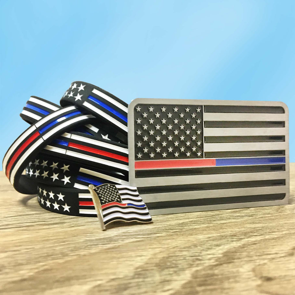 Gift Bundle - Thin Red Line American Flag - Thin Blue Line USA