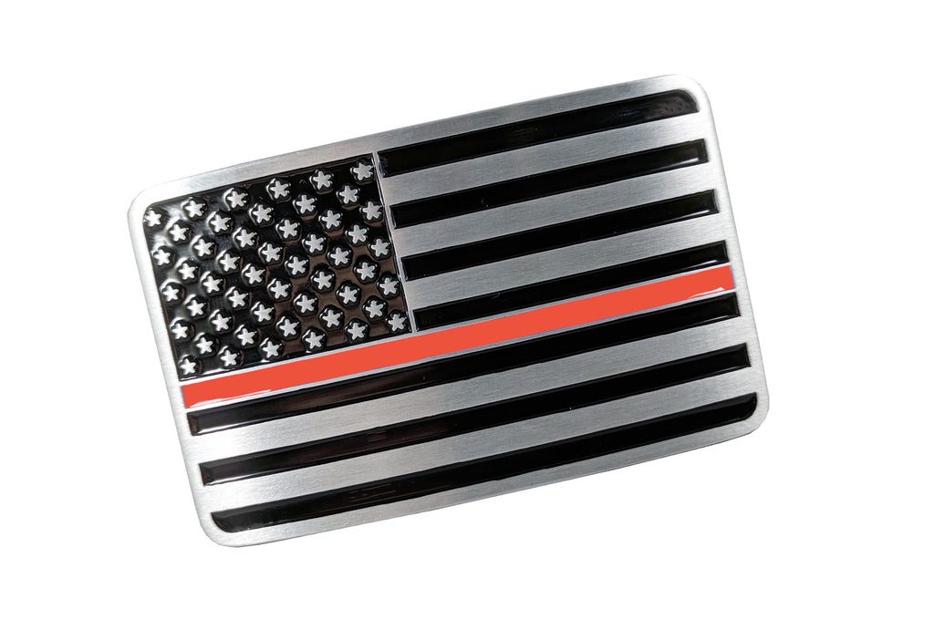 Belt Buckle - Thin Red Line - Thin Blue Line USA