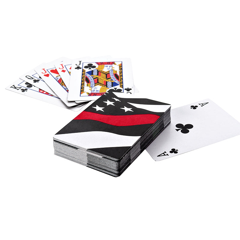 Thin Red Line American Flag - Playing Cards - Thin Blue Line USA
